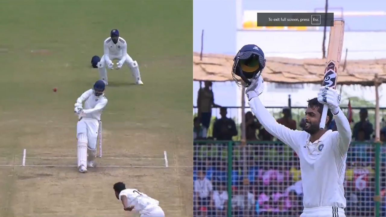 Duleep Trophy 2024: Watch: 6,4,4 - Pratham Singh reaches maiden Duleep Trophy hundred in style