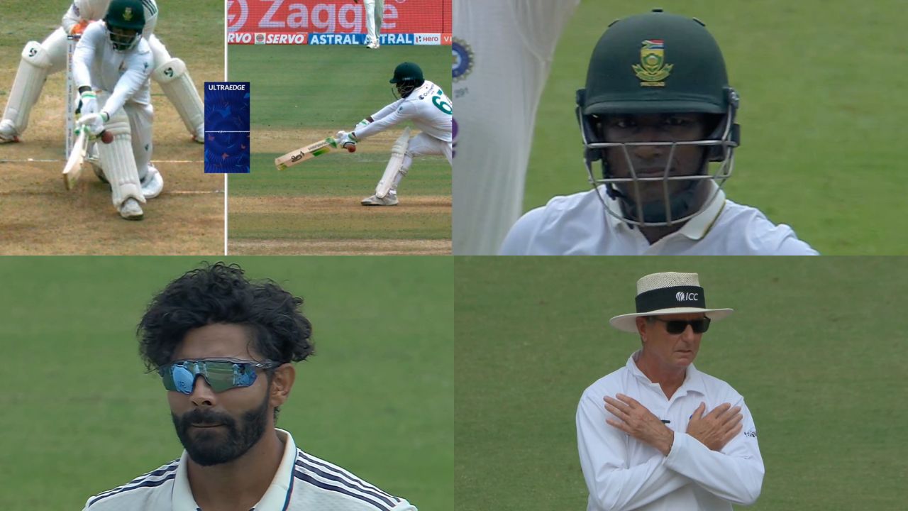 Ravindra Jadeja shell shocked, Umpire Rod Tucker still like a statue! DRS overturns Senuran ...