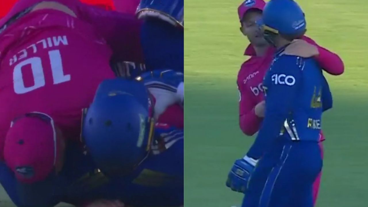 David Miller brutally tackles down Ryan Rickelton, gets punched back as ...