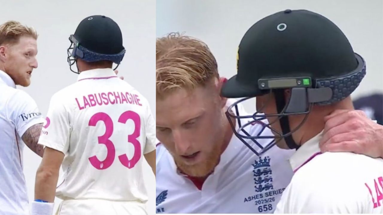 Ben Stokes puts Marnus Labuschagne in headlock during explosive Ashes ...