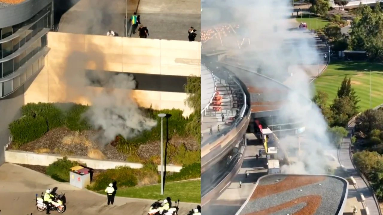 BBL horror! Fire breaks out near Optus Stadium during Big Bash League ...