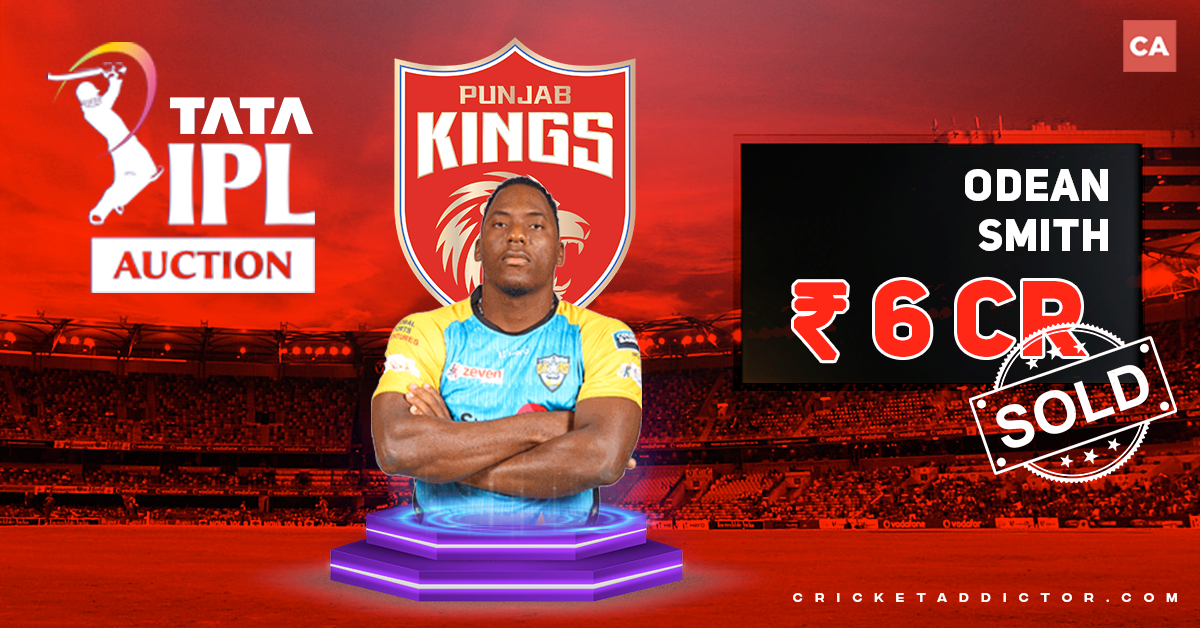 Odean Smith Bought By Punjab Kings For INR 6 Crores In The IPL 2022 ...