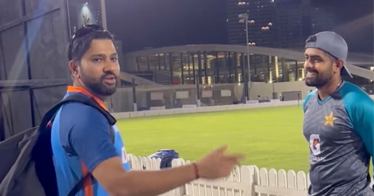 IND vs PAK: Rohit Sharma And Babar Azam Seen In A Brief Conversation Ahead Of the Clash
