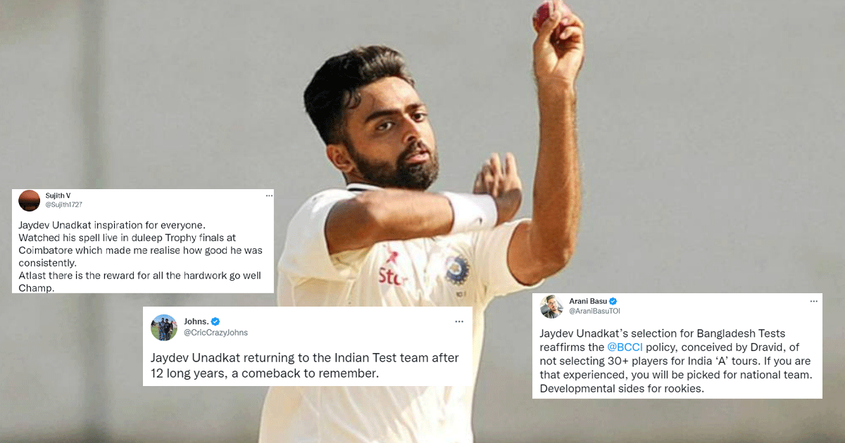 IND vs BAN: "A Comeback To Remember" - Twitter Reacts To Jaydev Unadkat's Return To The Indian ...