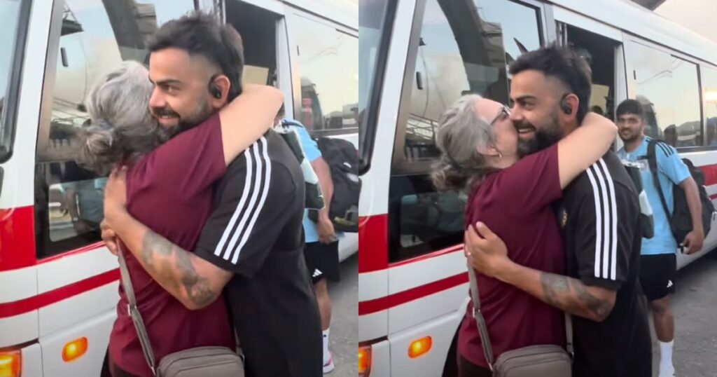 IND vs WI: Watch- Joshua Da Silva's Mother Hugs And Kisses Virat Kohli ...