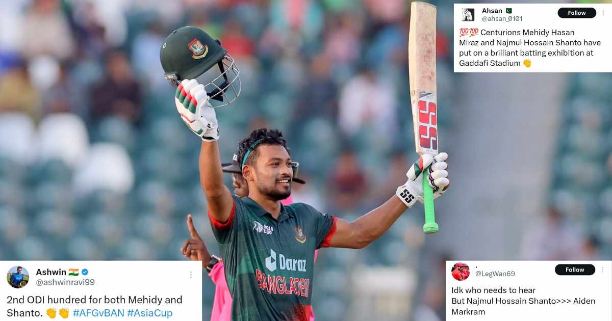 Ban Vs Afg Superb Ton Fans React To Najmul Hossain Shantos Century Against Afghanistan 