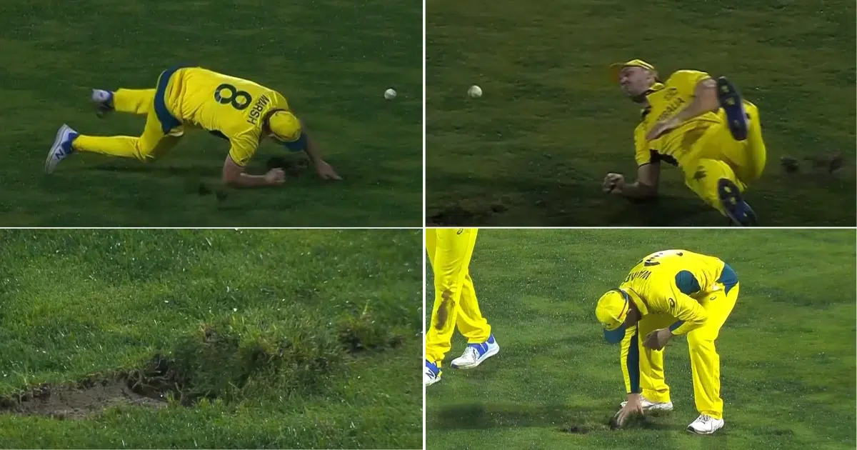 AUS vs NZ: Watch - Mitchell Marsh's Knee Gets Stuck In Dharamsala ...