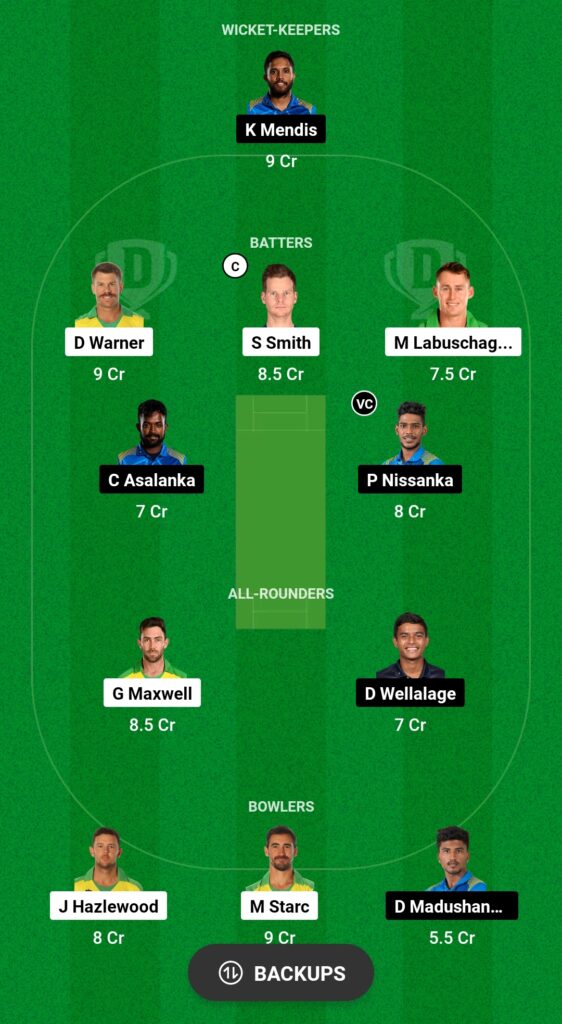 Aus Vs Sl Dream11 Team Today Fantasy Cricket Tips Dream11 Prediction