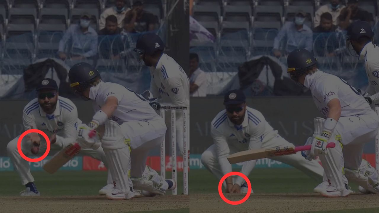 Watch: Rohit Sharma takes a sharp catch at slips to dismiss Ollie Pope