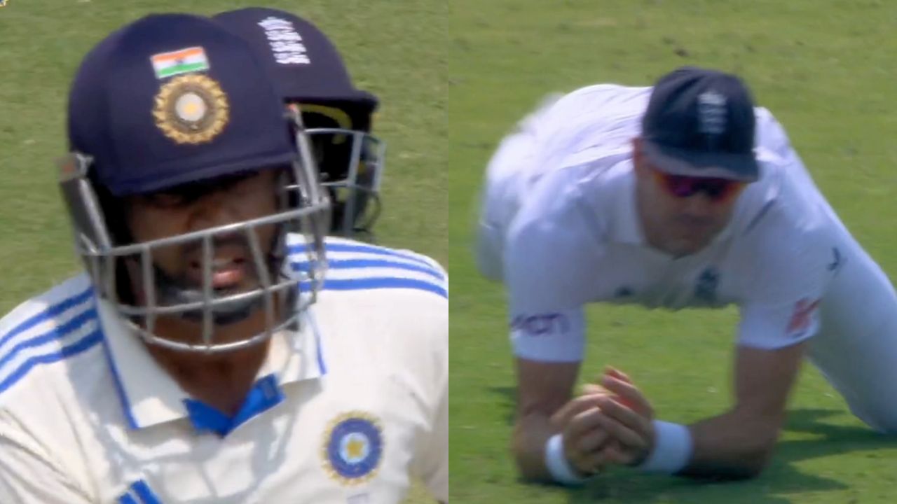 Watch - James Anderson takes a juggling catch to dismiss Ravichandran ...